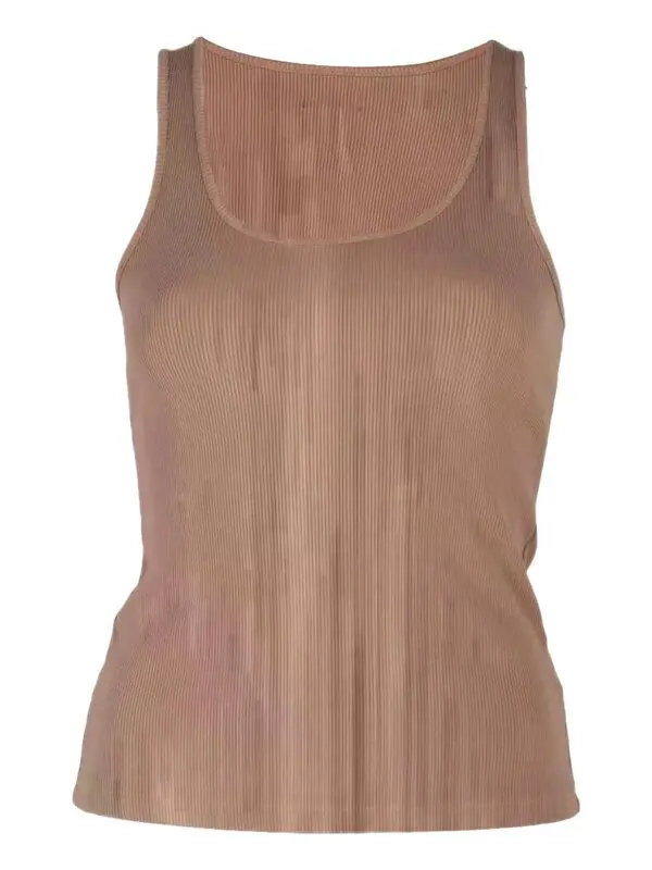 L'Agence Adira Ribbed Tank Top - Brown