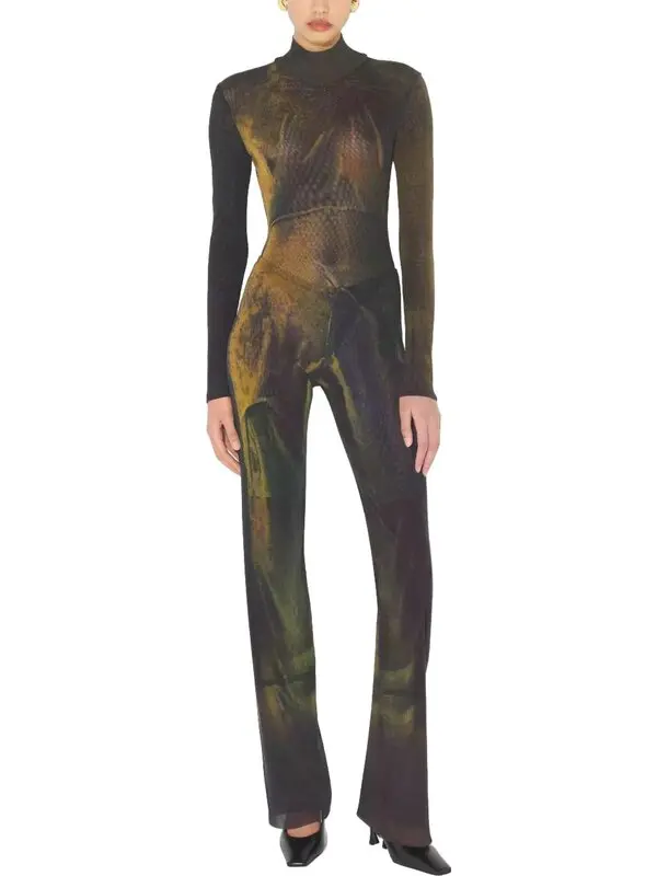 JEAN PAUL GAULTIER Water Graphic Print Trousers - Green