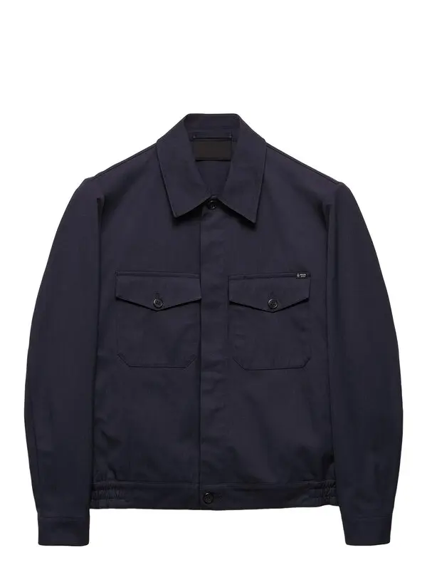 Prada Technical Fabric Collared Jacket - Blue