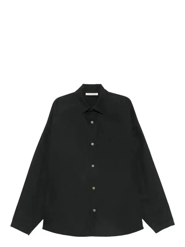 Fear Of God Logo-embroidered Press-stud Overshirt - Black