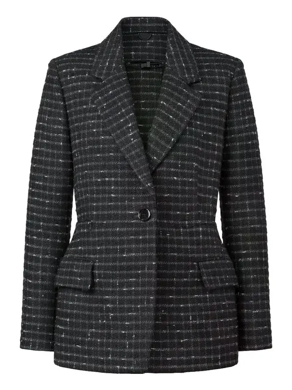MSGM Checked Single-breasted Blazer - Black