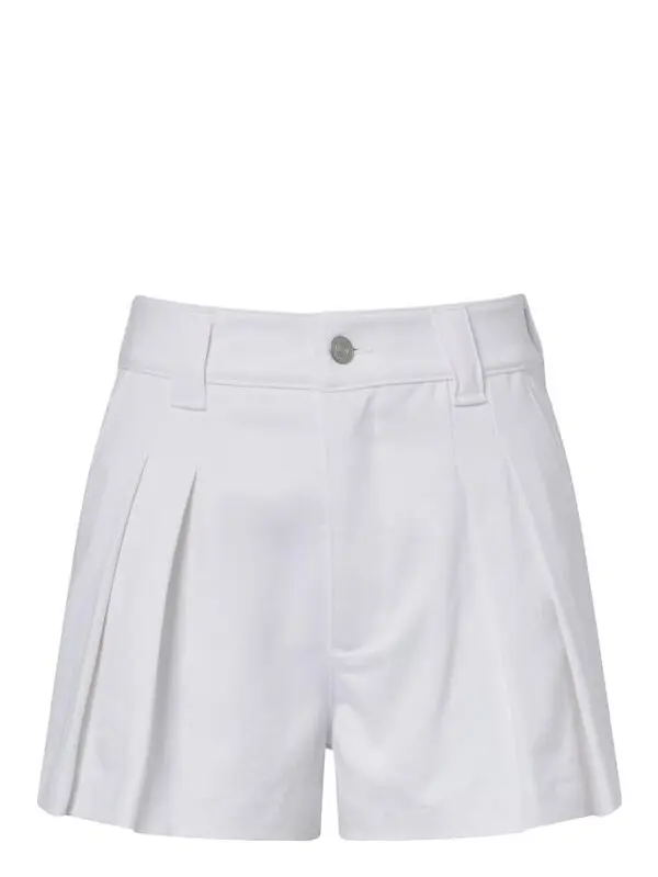 FRAME Structural Pleated Denim Shorts - White