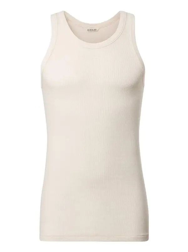 Auralee Ribbed Cotton Tank Top - White