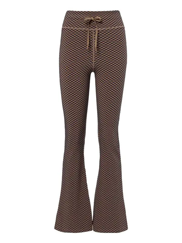 The Upside Houndstooth Florence Flared Pants - Brown