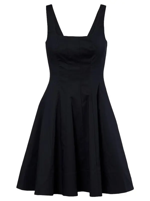 Staud Wells Cotton Mini Dress - Black