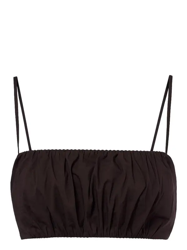 Staud Fiore Cotton Crop Top - Brown
