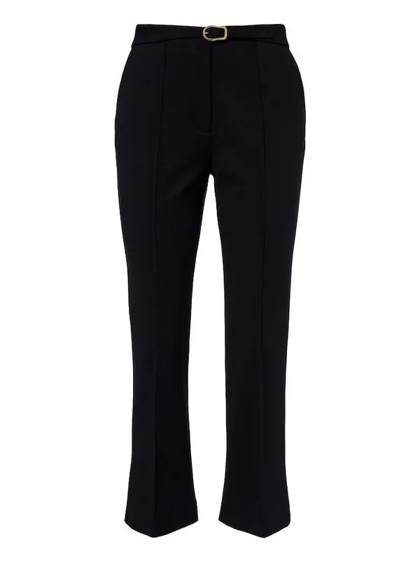 Dorothee Schumacher Cropped Jersey Slim Pants With Belt Detail - Black