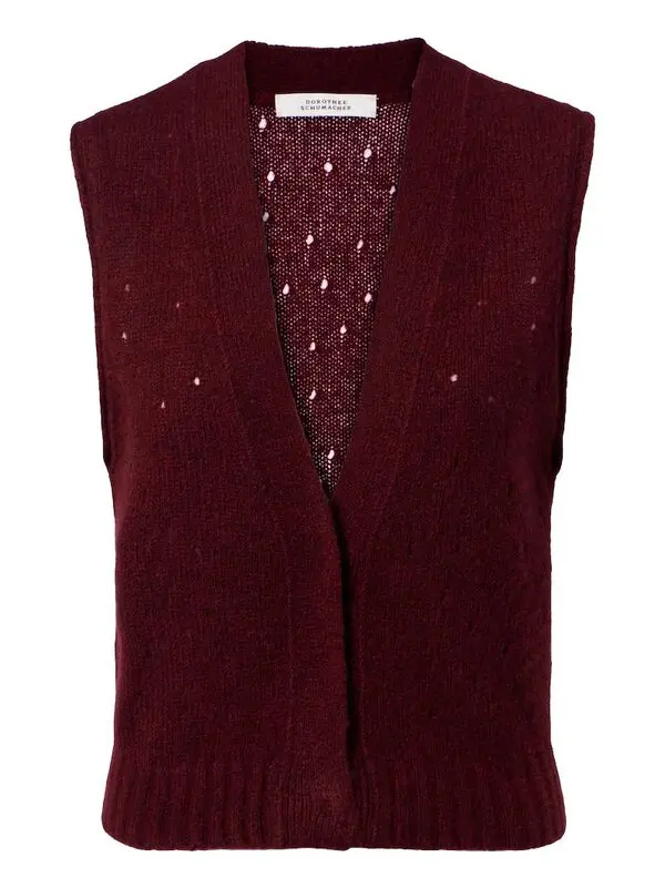 Dorothee Schumacher Luxury Love Cashmere Sweater Vest - Burgundy