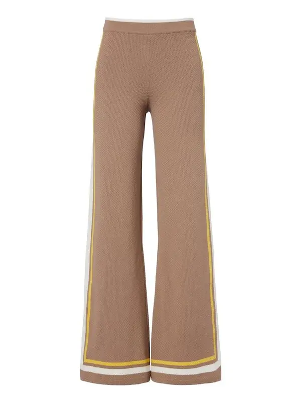 The Upside Veneto Kansas Knitted Wide-leg Pants - Beige