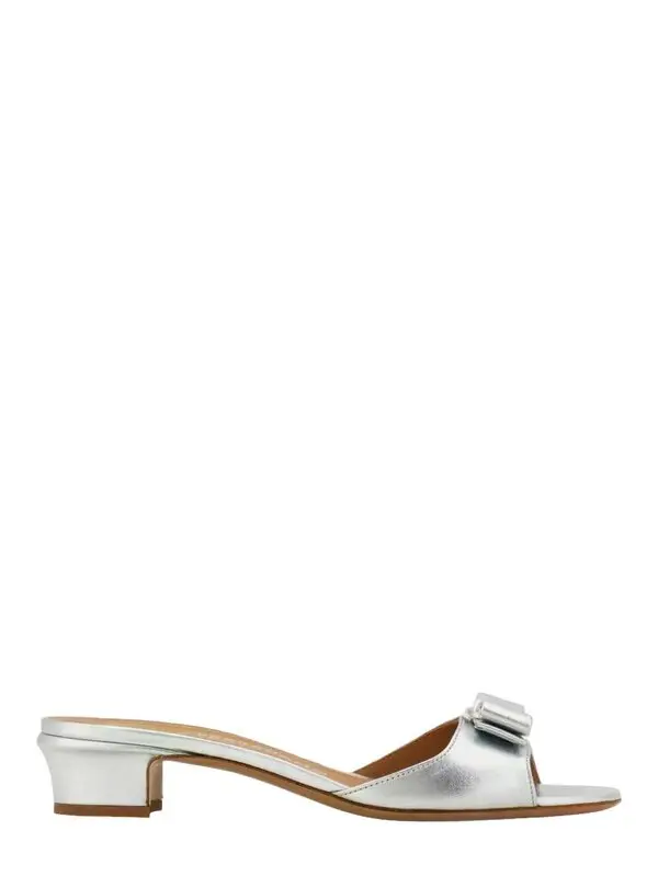 FERRAGAMO Vara Bow Slides - Silver