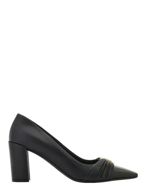 FERRAGAMO Gancini Embellished Block Heel Pumps - Black