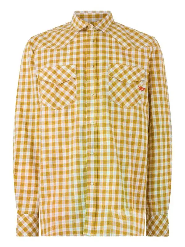 DIESEL® Checked Long-sleeve Shirt - Yellow