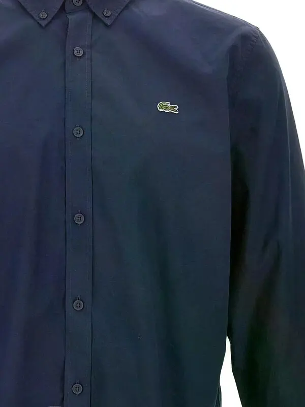 Lacoste Button-down Poplin Shirt - Blue