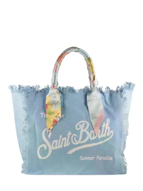MC2 SAINT BARTH Tote Bag With Scarf Detail - Blue