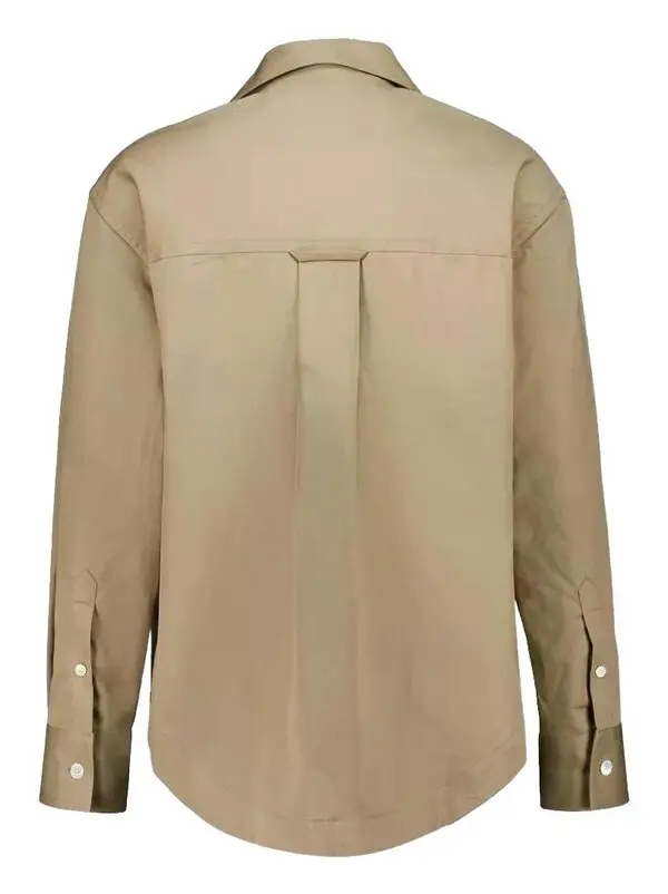 AMI Paris Beige Cotton Camp Collar Shirt - Neutrals