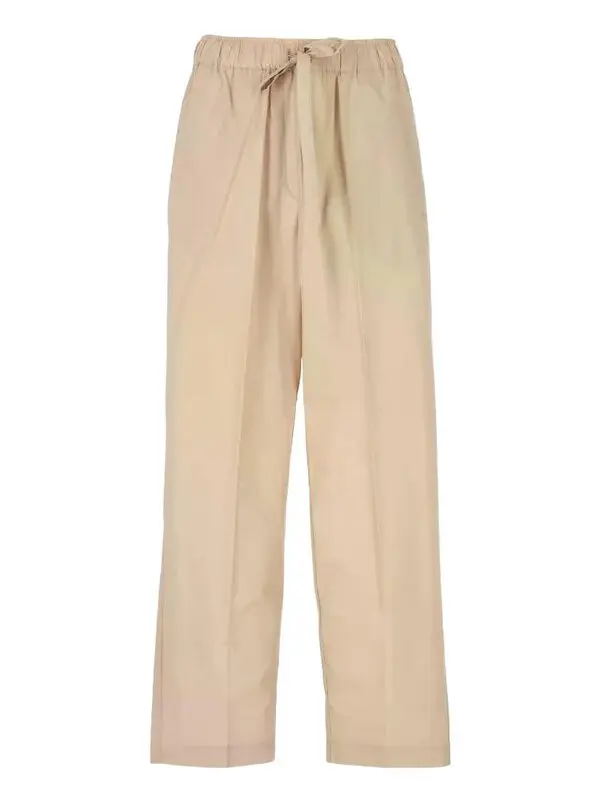 EMMA E GAIA Sand Beige Cotton Drawstring Trousers - Neutrals