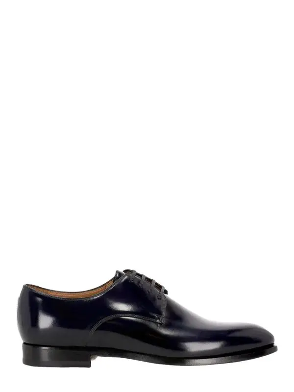 ORTIGNI Polished Finish Derby Shoes - Blue