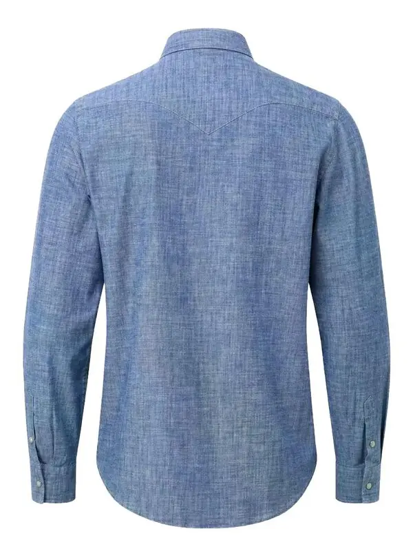 Eleventy Western-style Press-stud Shirt - Blue