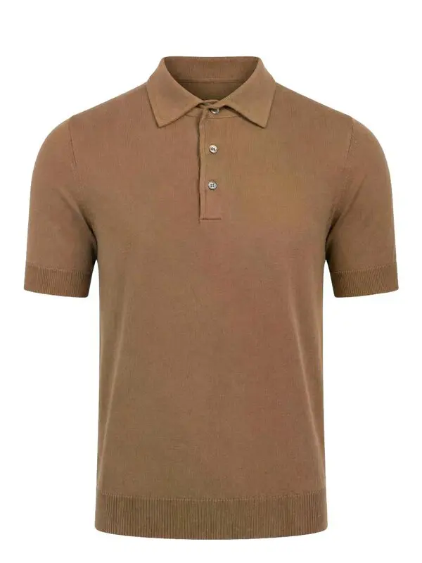 FILIPPO DE LAURENTIIS Short-sleeved Polo Shirt - Brown