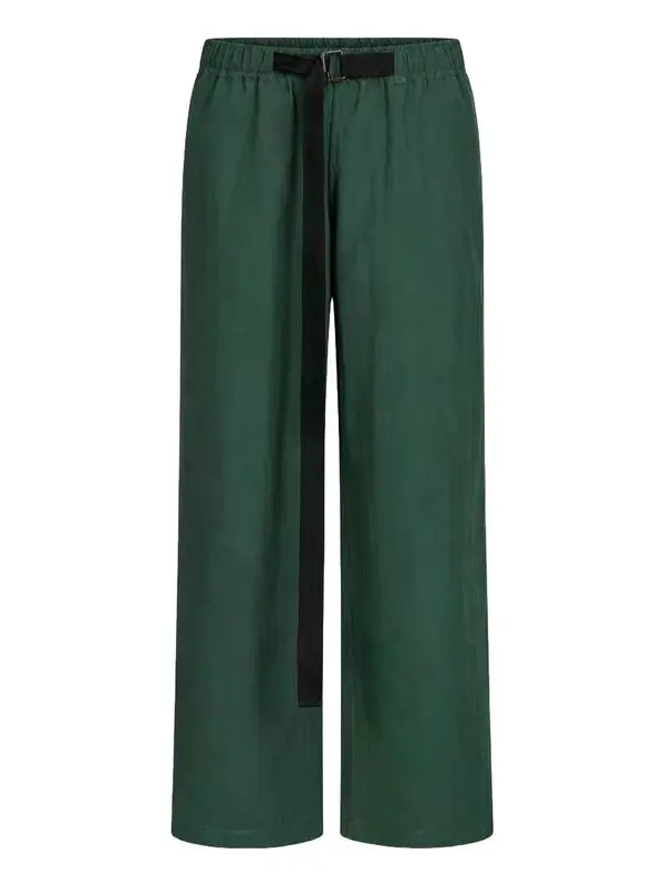 PAURA Belted Elasticated-waist Trousers - Green