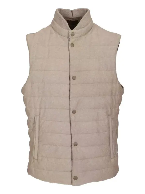 Fedeli Quilted High-neck Gilet - Neutrals