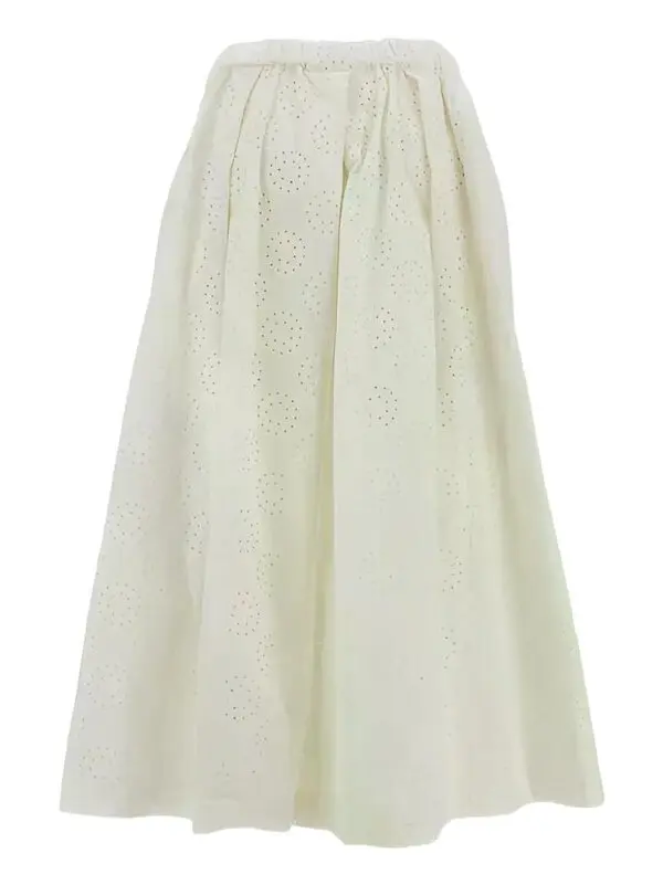 Comme Des Garçons Broderie Anglaise Wide-leg Trousers - Neutrals