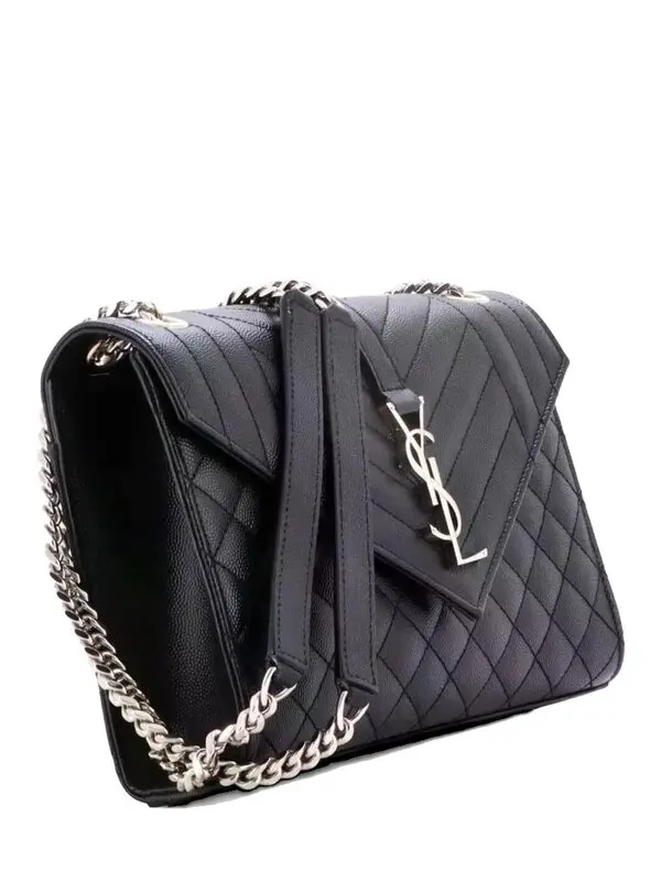 Saint Laurent Classic Monogram Envelope Satchel Shoulder Bag - Black