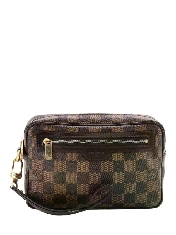 LOUIS VUITTON Damier Pochette Macao Clutch Bag - Brown