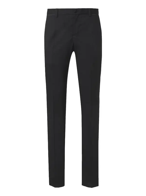 Dolce & Gabbana Wool And Silk-blend Tuxedo Pants - Black