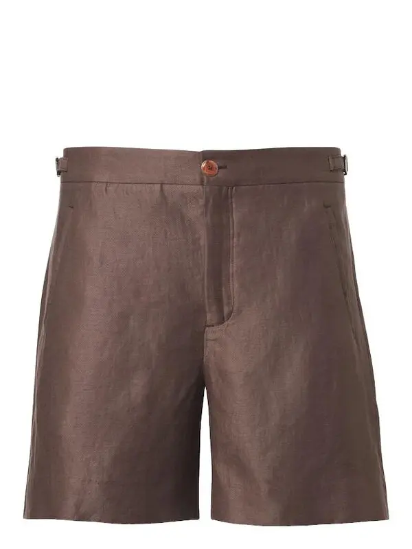 GOD'S TRUE CASHMERE Linen Shorts - Brown