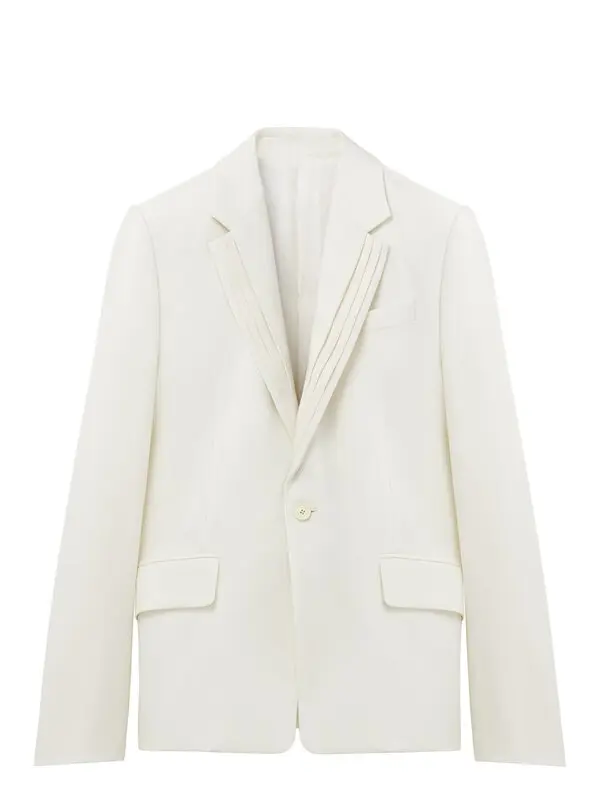 Alexander McQueen Pleated Lapel Single-breasted Jacket - Ivory