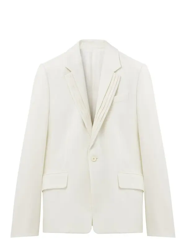 Alexander McQueen Pleated Lapel Single-breasted Jacket - Ivory