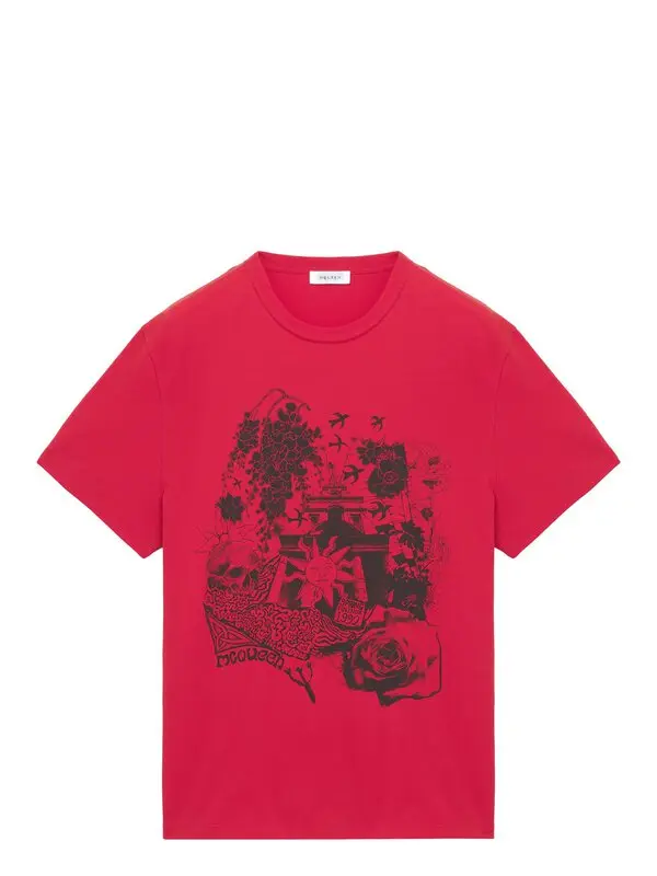 Alexander McQueen Fanzine Print T-shirt - Red