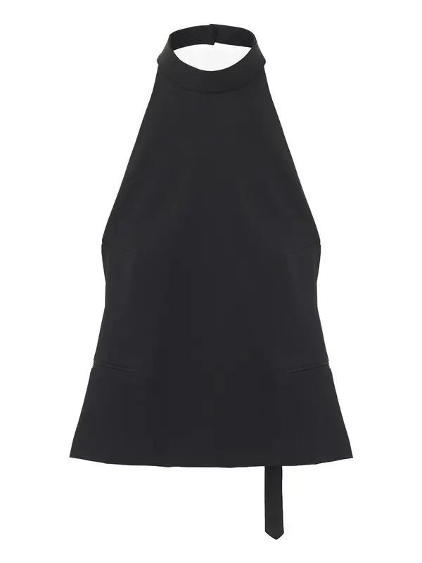 Alexander McQueen Sleeveless High Neck Top - Black