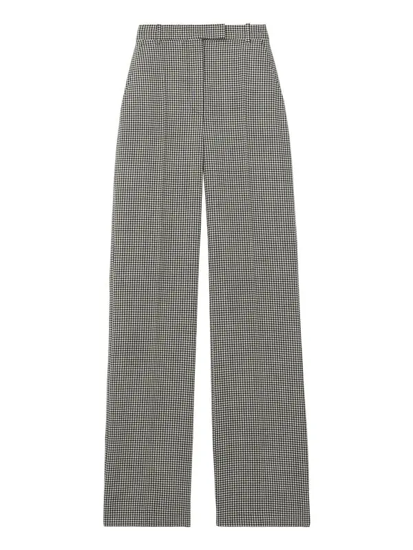 Alexander McQueen Gingham Check Tailored Trousers - Black/ivory