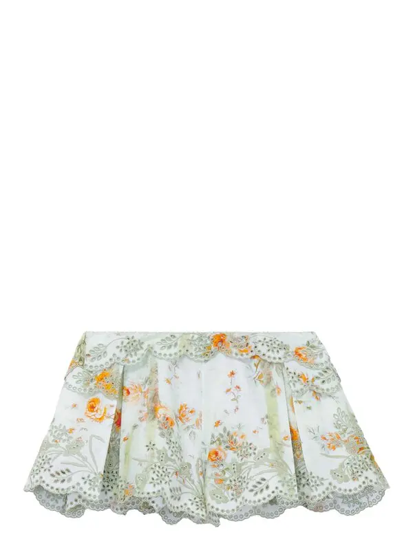Alexander McQueen Sangallo Floral Micro Shorts - Stone/light Orange