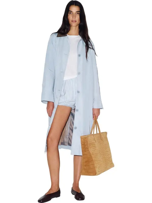 REFORMATION Beck Trench Coat - Blue