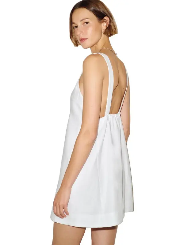 REFORMATION Luella Linen Mini Dress - Ivory