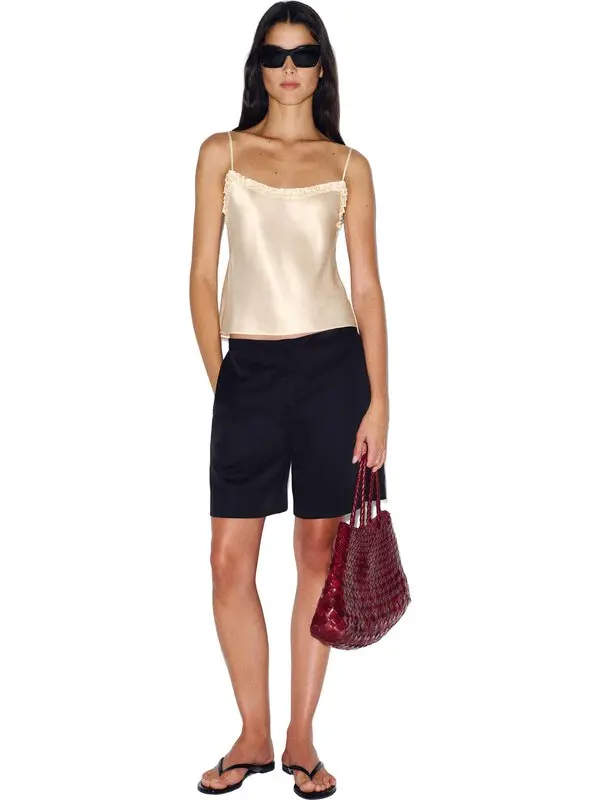 REFORMATION Kristen Silk Top - Ivory