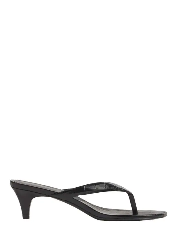 REFORMATION Amelia Heeled Thong Sandal - Black