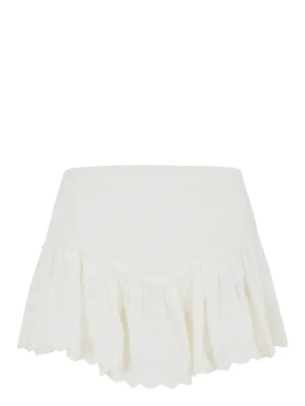Isabel Marant Étoile Zoelia Embroidered Silk And Cotton Shorts - White