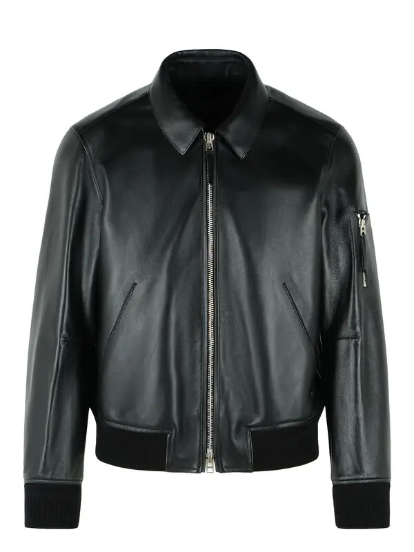 TOM FORD Soft Nappa Leather Bomber Jacket - Black
