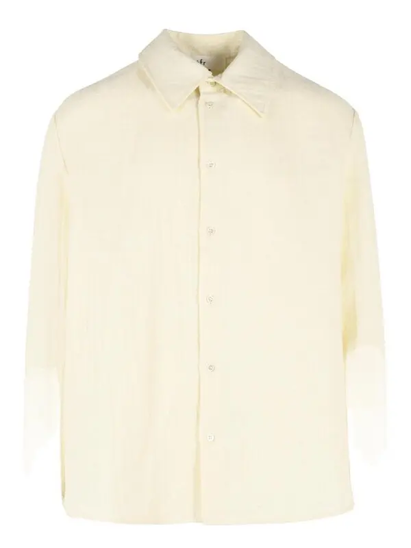 Séfr Ecru Cotton And Linen Shirt - Beige