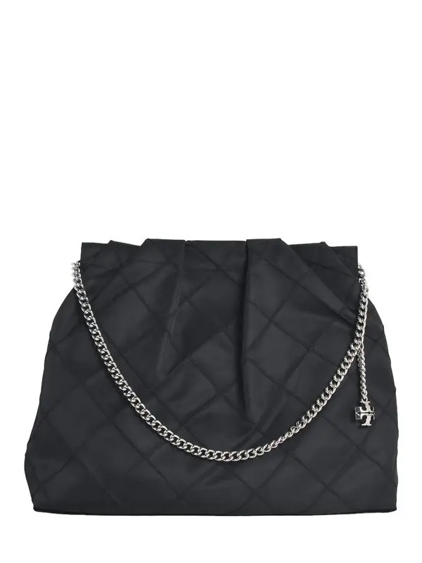Tory Burch Fleming Large Nylon Hobo Bag - Black