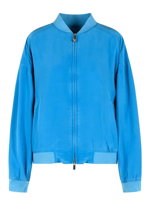 Versace Poplin Zip Blouson - Light Blue