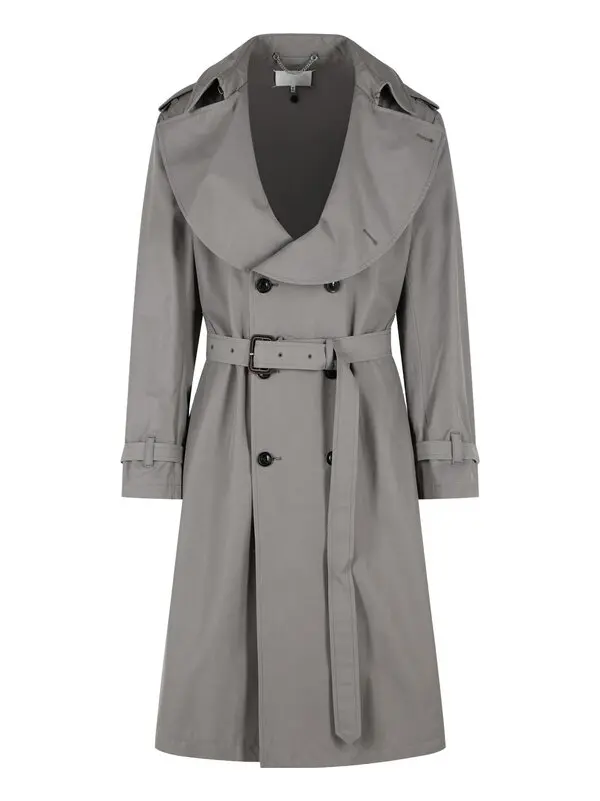 MAISON MARGIELA Cotton Blend Trench Coat - Grey