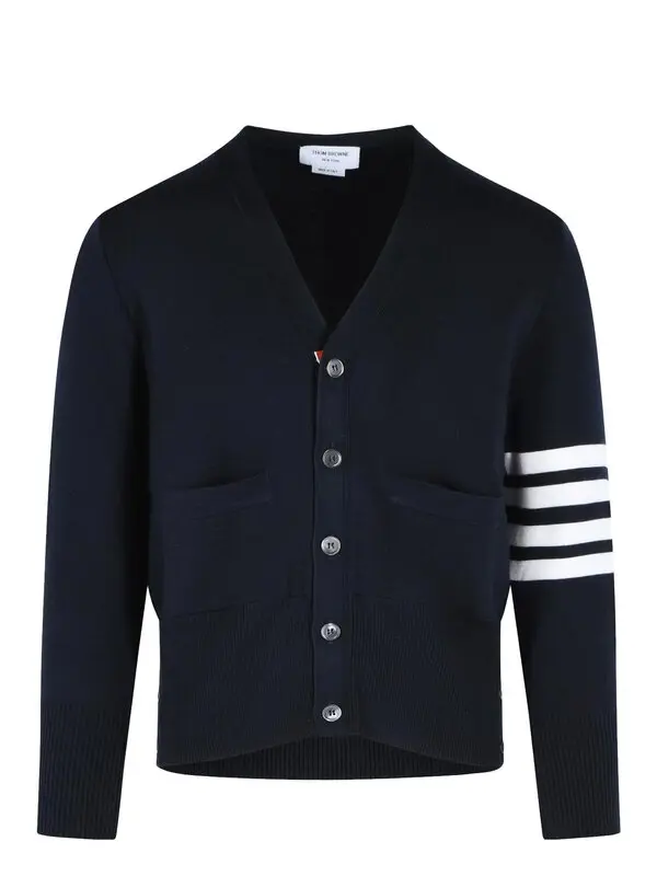 Thom Browne Milano 4 Bar Virgin Wool Cardigan - Navy