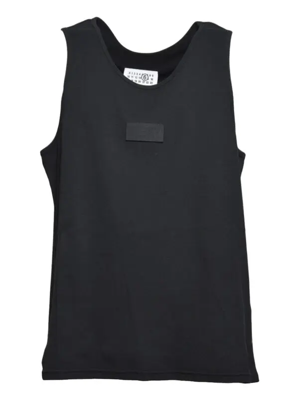 MAISON MARGIELA Black Sleeveless Tank Top With Logo Detail - Nero