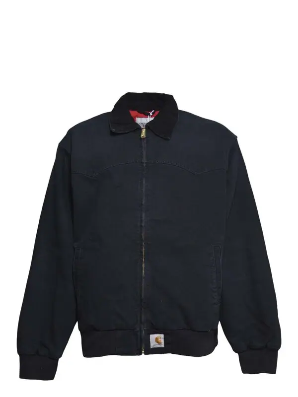 Carhartt Work In Progress Zip-up Jacket With Corduroy Collar - Nero Lavato