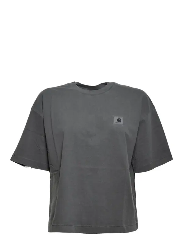 Carhartt Work In Progress Short Sleeve T-shirt With Logo Detail - Nero